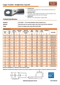 5. LUGS BCT-SE Data Sheet BCT.V01.2022 | Bicc Components ltd